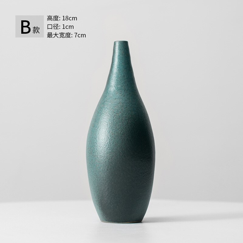 Simpel moderne retro grøn keramik lille vase dekor... – Vicedeal