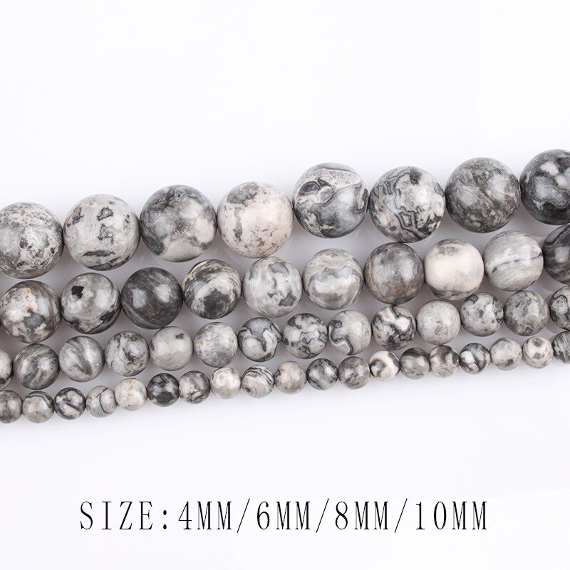 AAA Natural Map Stone beads gray Picasso Stone bea... – Vicedeal