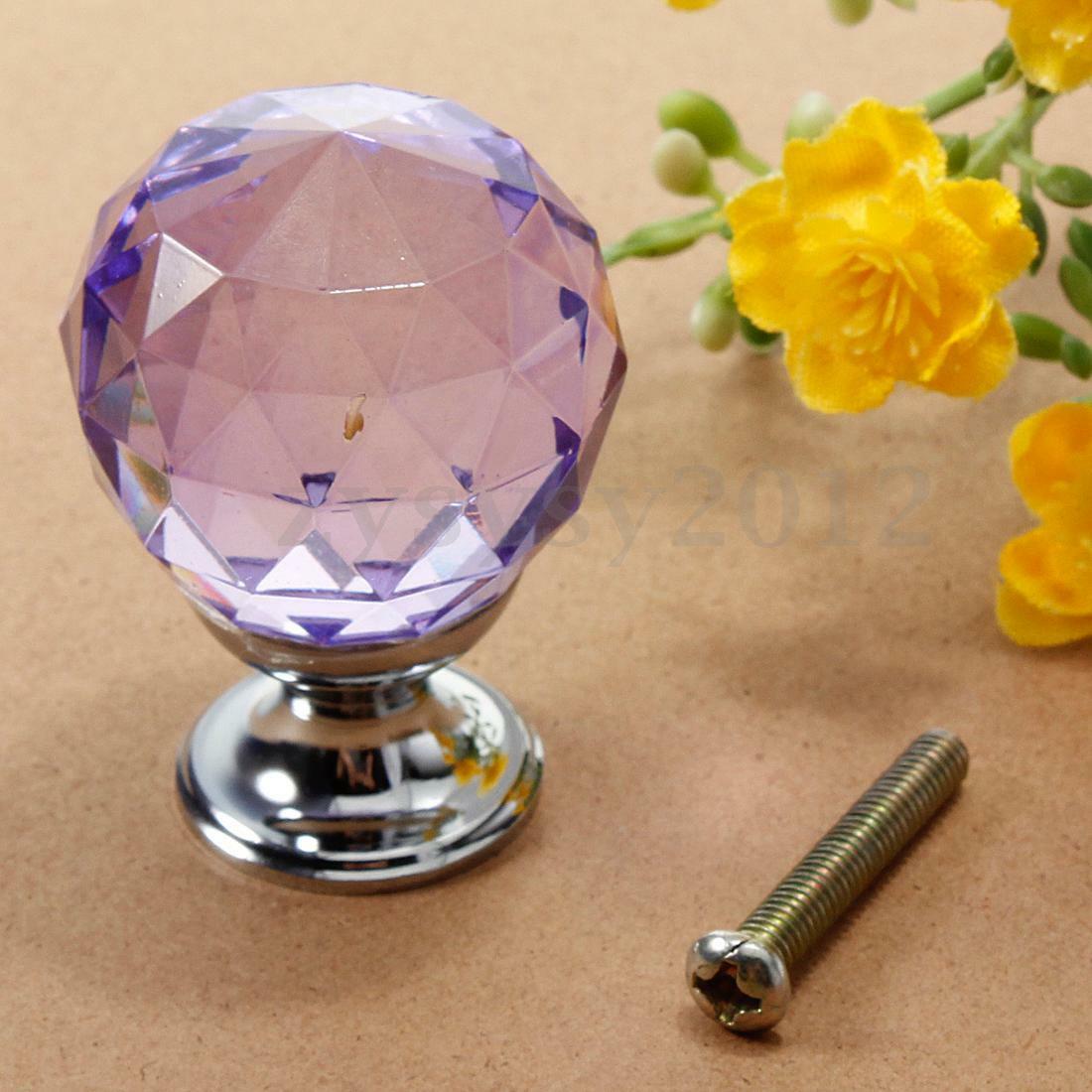 Round 30mm Diamond Crystal Glass Door Drawer Cabin... – Vicedeal
