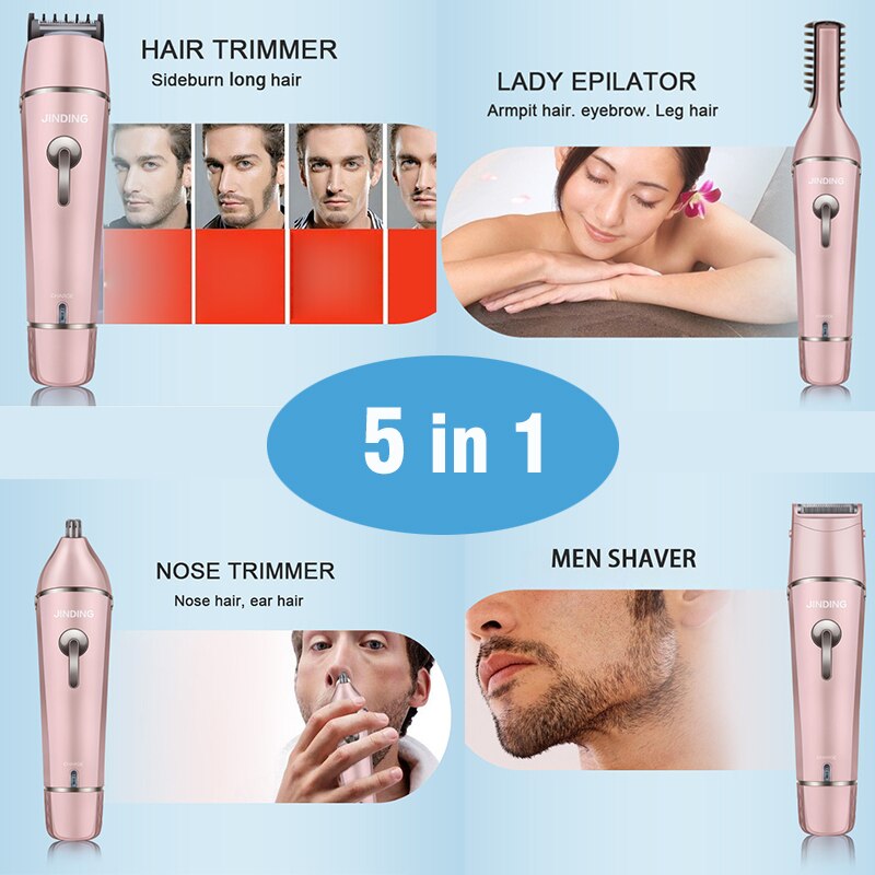 JINDING 5 in 1 Electric Hair Clipper Hair Trimmer ... – Grandado