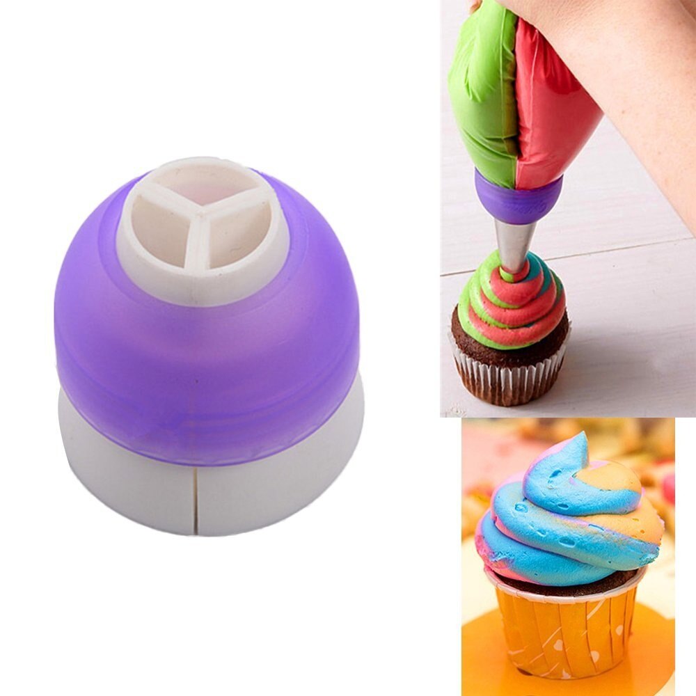 3 Holes Cake Converter Mix 3 Colors Icing Piping N... – Grandado