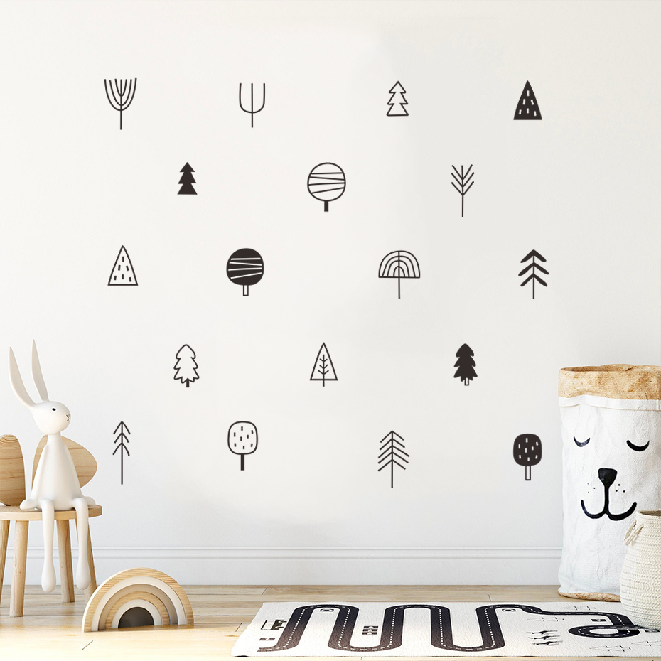 Woodland Trees Boho Wall Stickers Decals PVC Remov... – Vicedeal