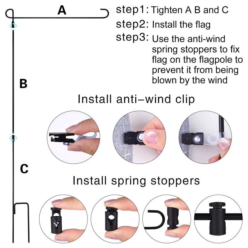 Tuin Vlag Stand Metalen Tuin Vlag Pole Houder Met ... – Grandado