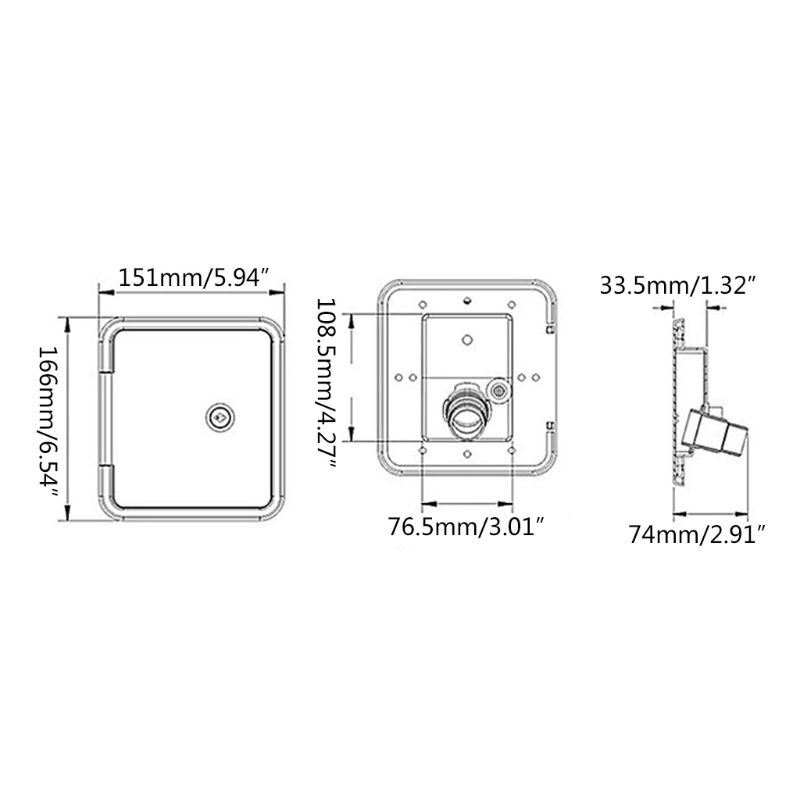 Caravan Square Hatch Cover Gravity Inlet Rugged an... – Grandado