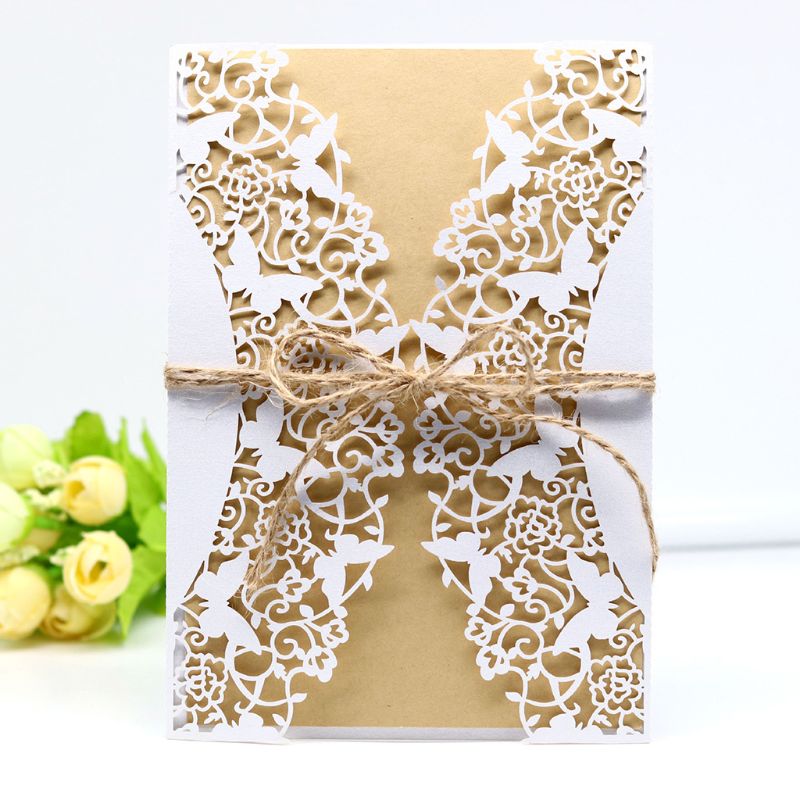 10pcs/set Cut Hollow Wedding invitations Cards Lac... – Grandado