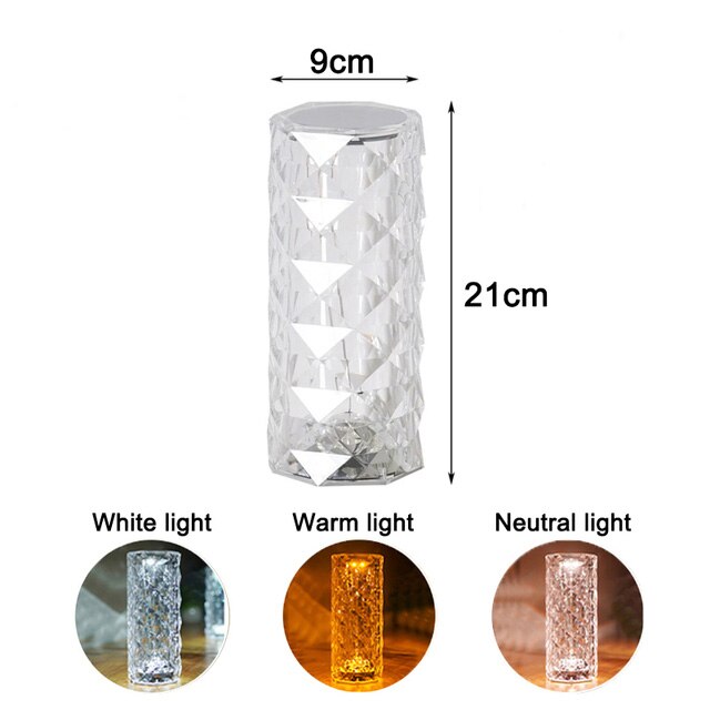 Lampe LED en cristal avec roses, luminaire décorat... – Grandado