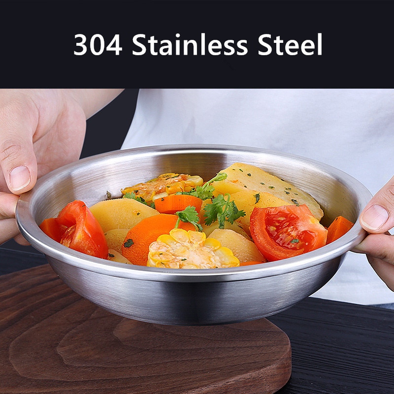 Stainless Steel Dish Round Plates Dish Set Camping... – Vicedeal
