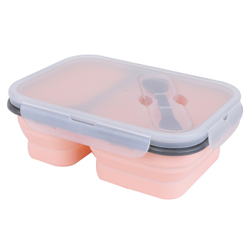 Silicone folding lunch box divided into two grid l... – Grandado