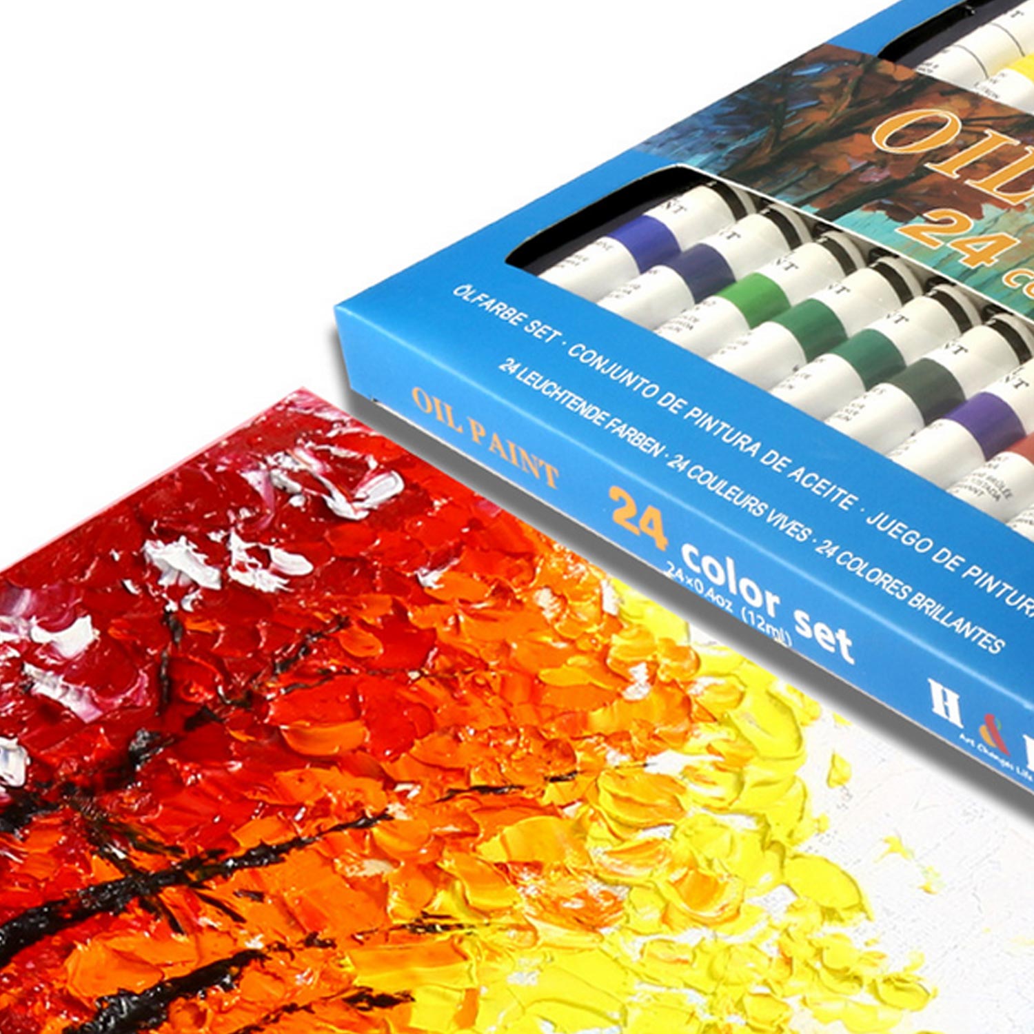 24 Colors 12ml Oil Paints Pigments Set for Kids Ad... – Grandado