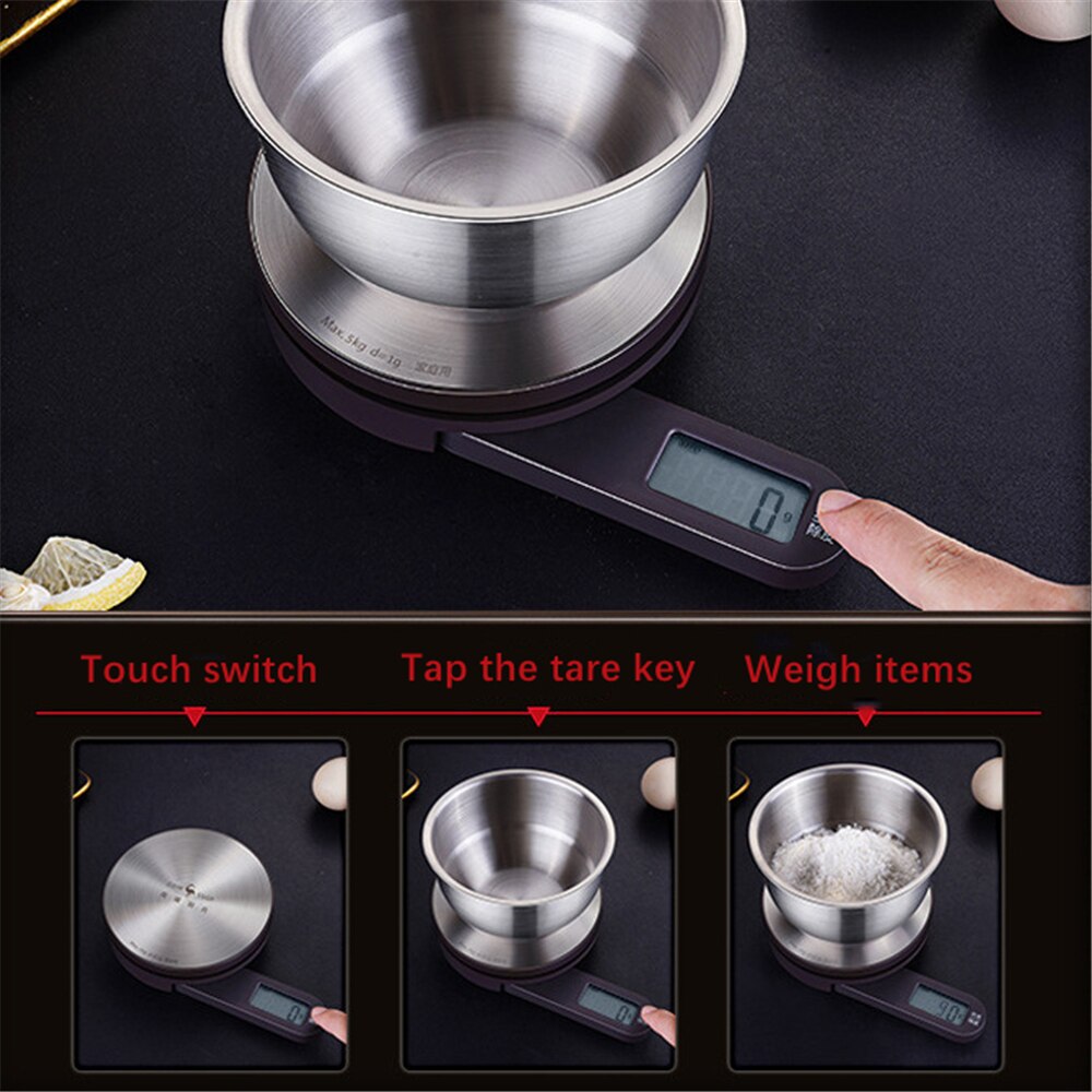 Kitchen Scale Self-generating 5KG/0.1g Multi-unit ... – Vicedeal
