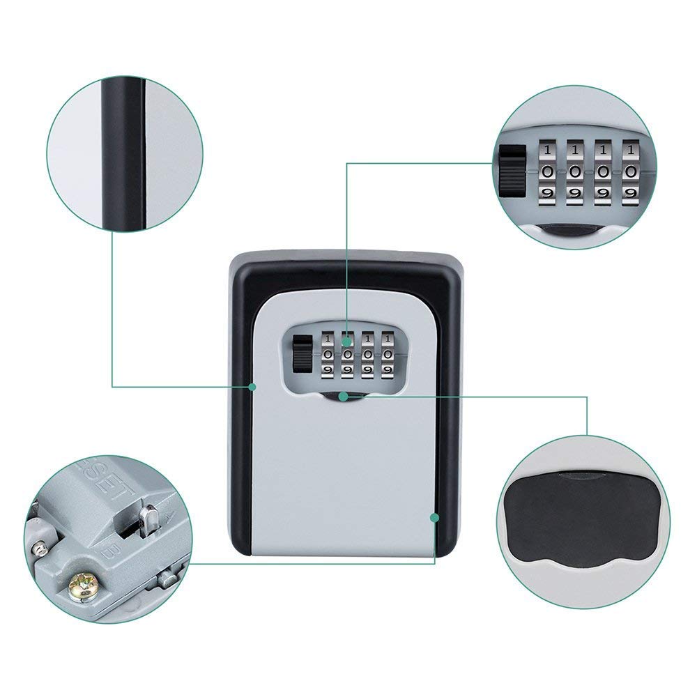 Key Safe Box Wall Mounted Key Storage Lock Box wit... – Vicedeal