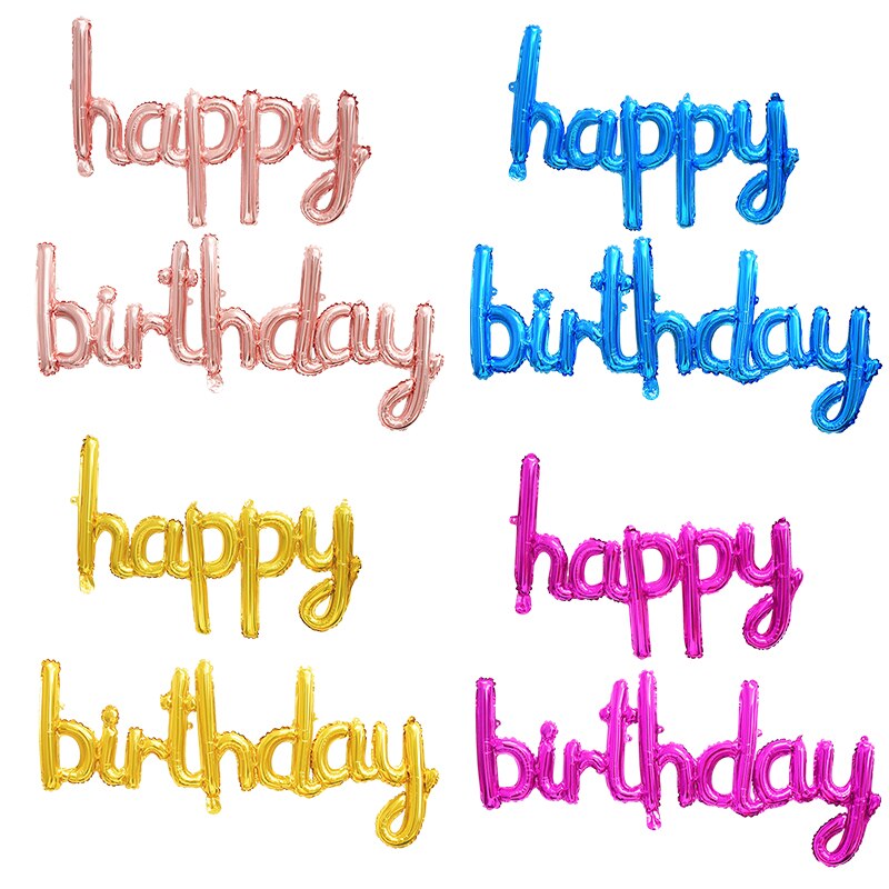 Rose Gold Happy Birthday Balloon Banner Foil Lette... – Grandado