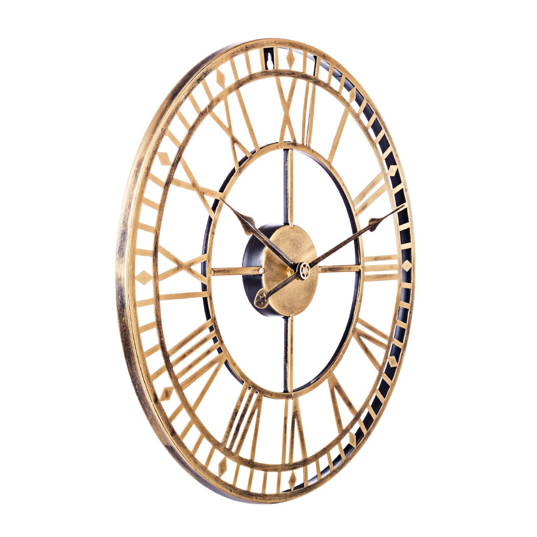 16 Inches 40cm Iron Hollow Wall Clock Roman Numera... – Grandado