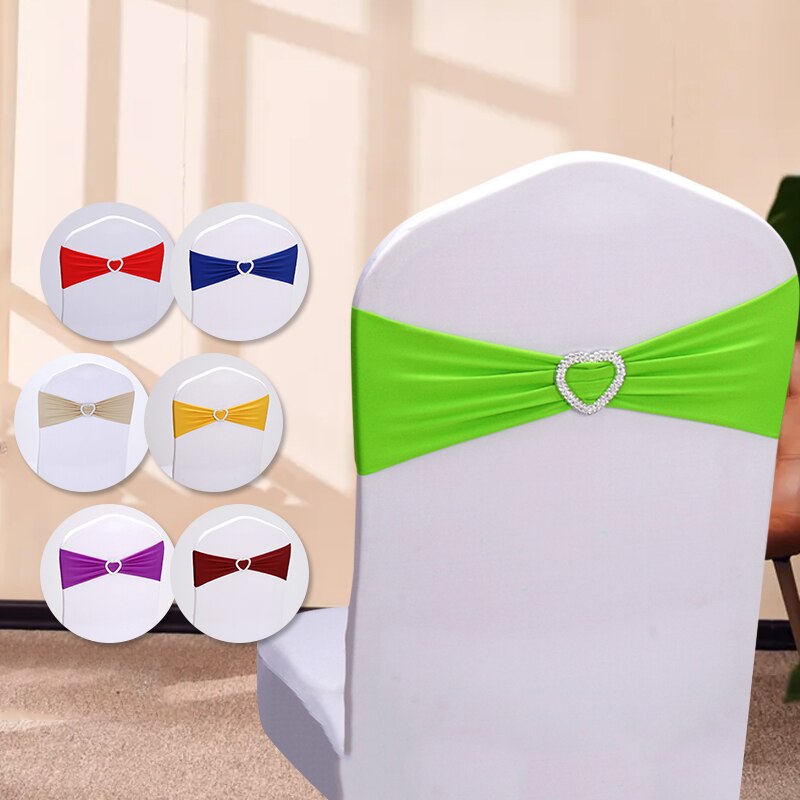 Elastic Spandex Chair Bands With Heart Buckle Stre... – Vicedeal