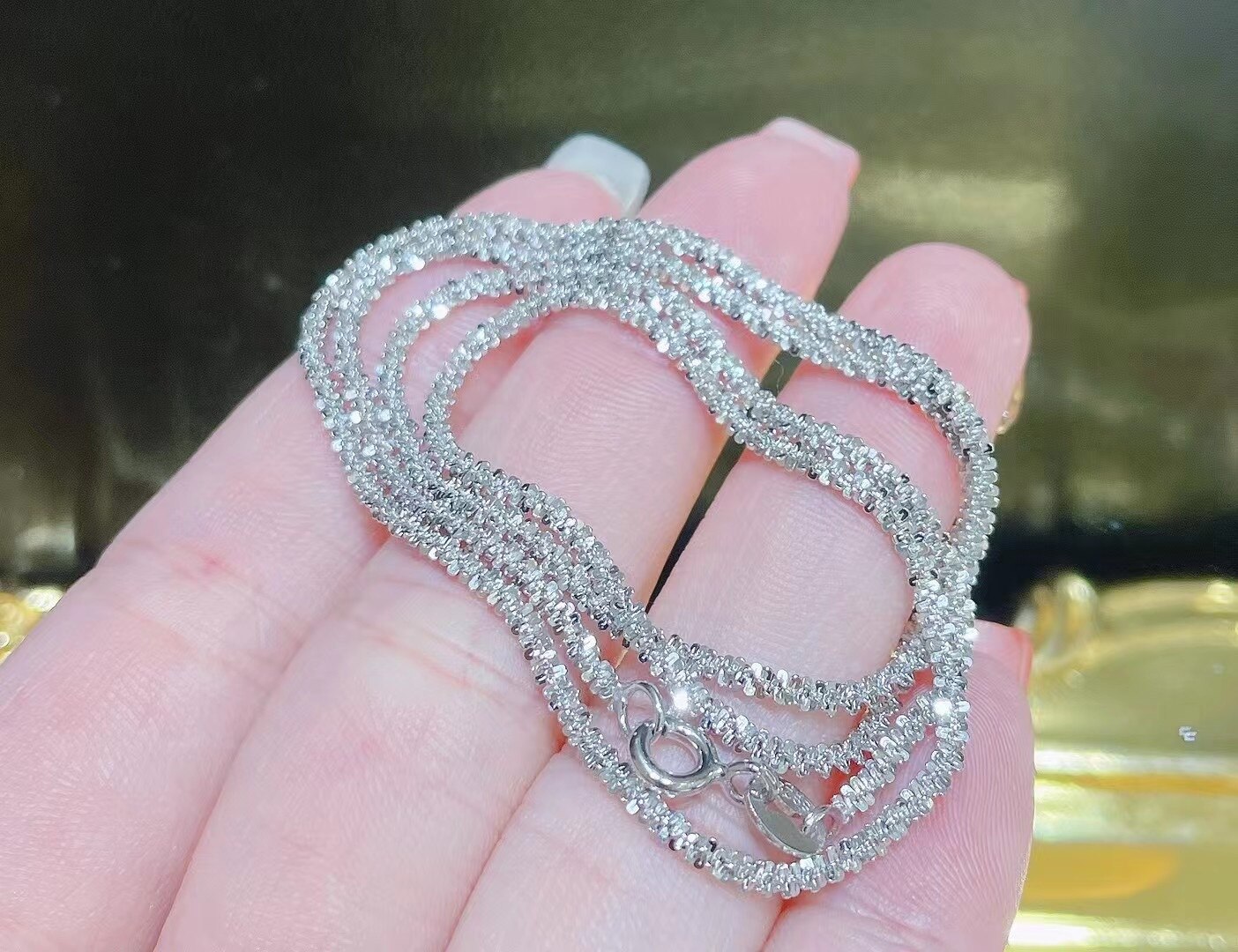 Authentic Italian S925 Sterling Silver Necklace Sp... – Grandado