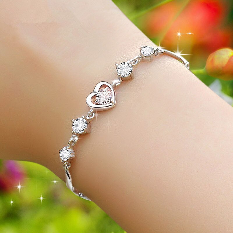 Valentines day heart bracelet anniversary year bir... – Vicedeal