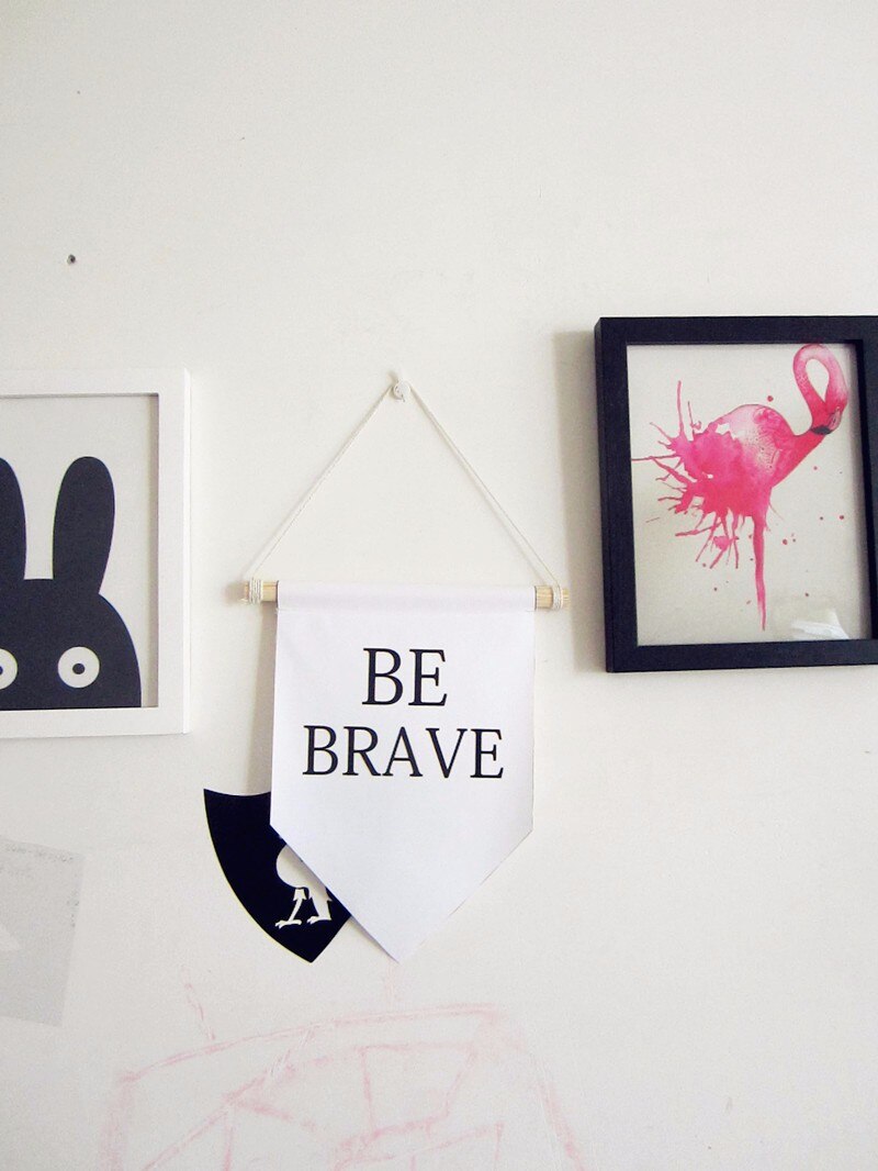 BE BRAVE vintage canvas print Banner with frame,th... – Grandado