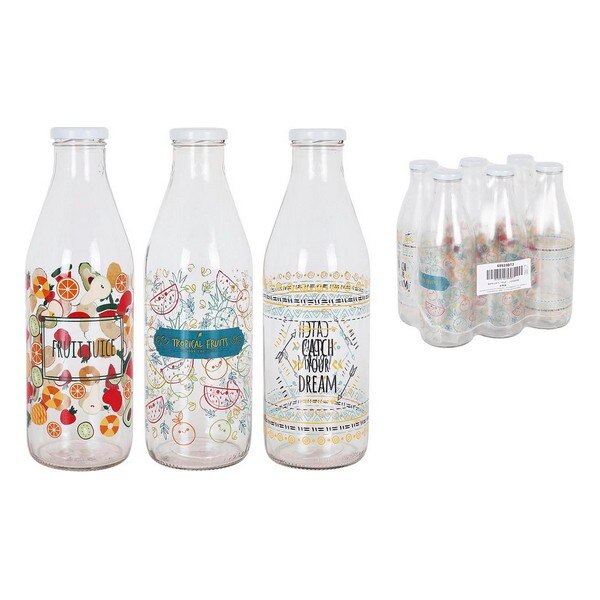 Fles Melk Glazen Schroefdraad Cover 1L – Grandado