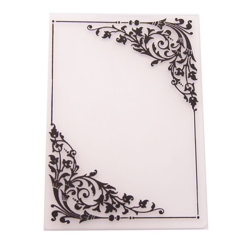 Flowers Border Plastic Embossing folders Template ... – Grandado