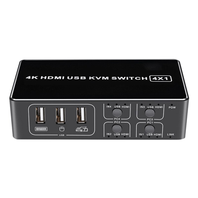 4K HDMI KVM Switch 4In 1Out USB HDMI1.4 KVM Switch... – Grandado