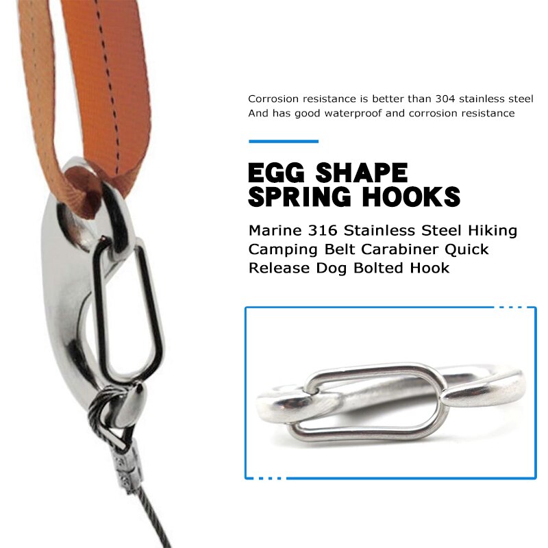 100mm Egg Shape Spring Snap Hooks 316 Stainless St... – Grandado