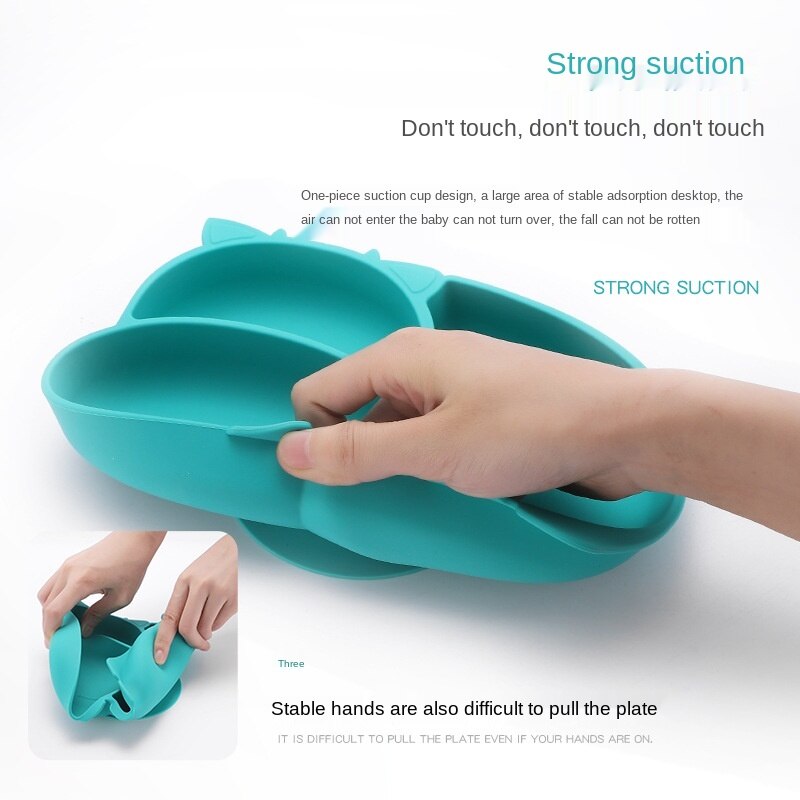 Baby's Silicone Plate Set Kids Anti Falling Antisk... – Grandado