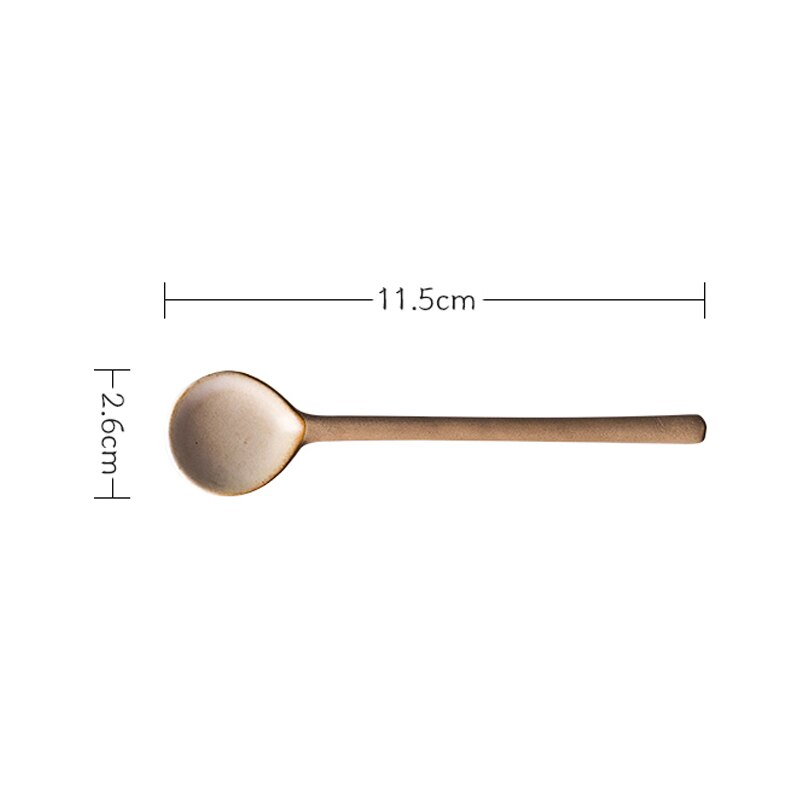 Stoneware Coffee Spoon Ceramic Vintage Long Handle... – Vicedeal