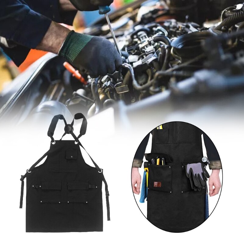 Canvas Adjustable Work Apron with Tools Utility Po... – Grandado