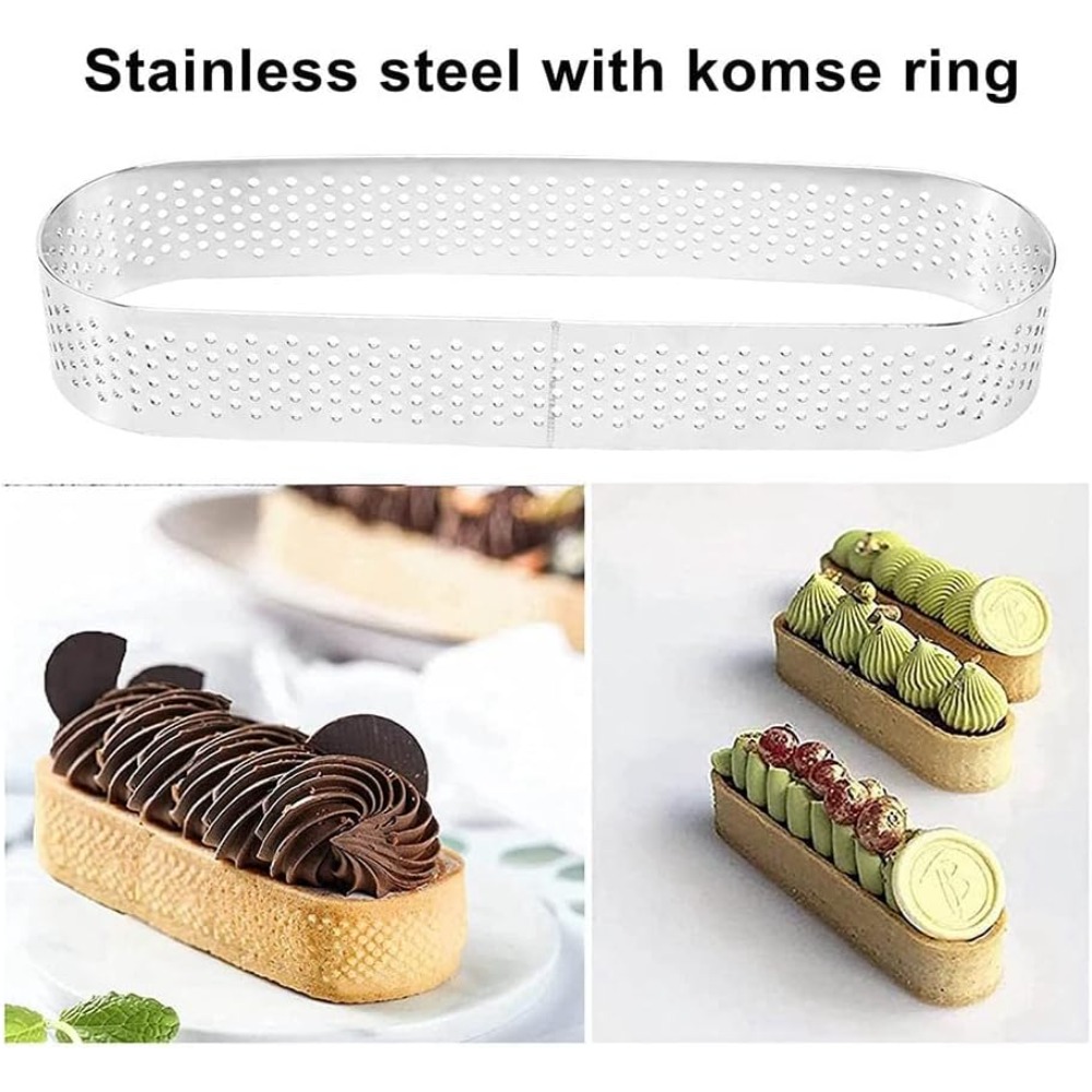 6PCS Silber Oval Edelstahl Poröse Kuchen Mousse Fo... – Vicedeal