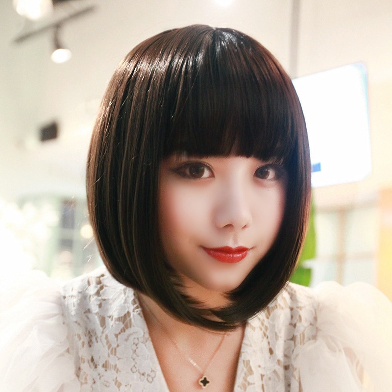 Lanlan wig female short hair temperament clavicula... – Grandado