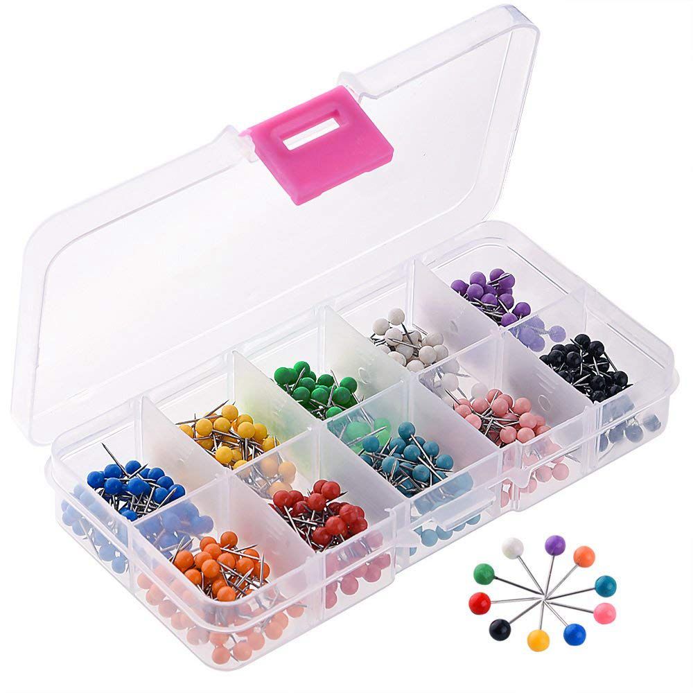1/8 Inch Map Push Pins, Map Tacks with 10 Assorted... – Grandado