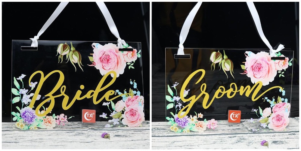 2pcs/lot Clear Acrylic Wedding Signs Decoraitons F... – Grandado