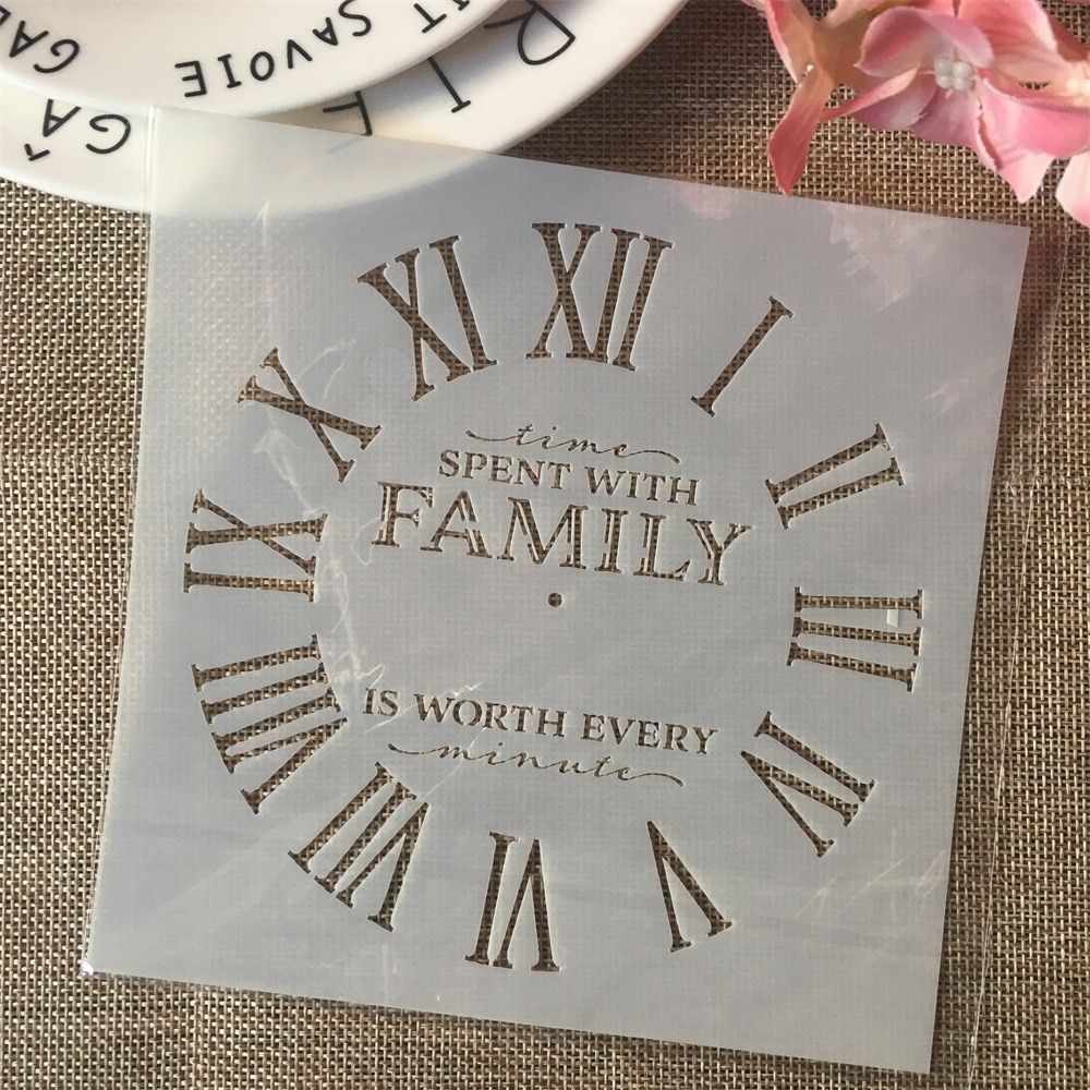 6*6inch Clock Family Dial DIY Layering Stencils Pa... – Vicedeal