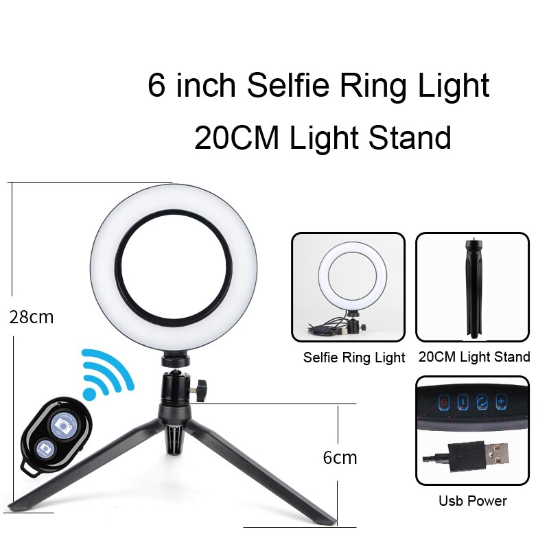 Beauty dimmable LED selfie ring light USB plug wit... – Vicedeal