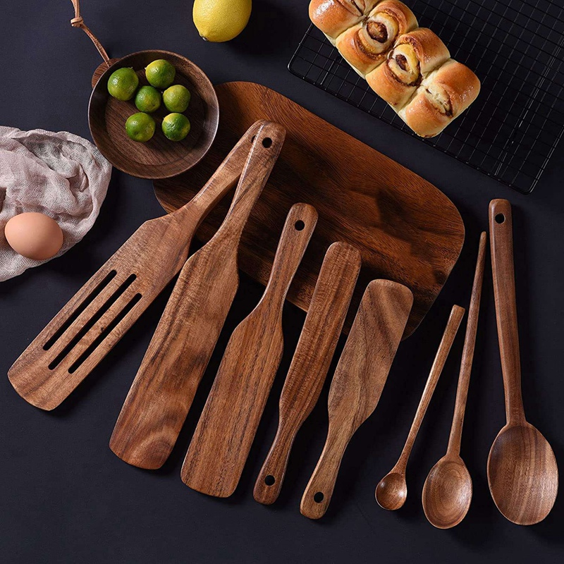 Wooden Spurtle Set,Wooden Spoons for Cooking, Wood... – Vicedeal