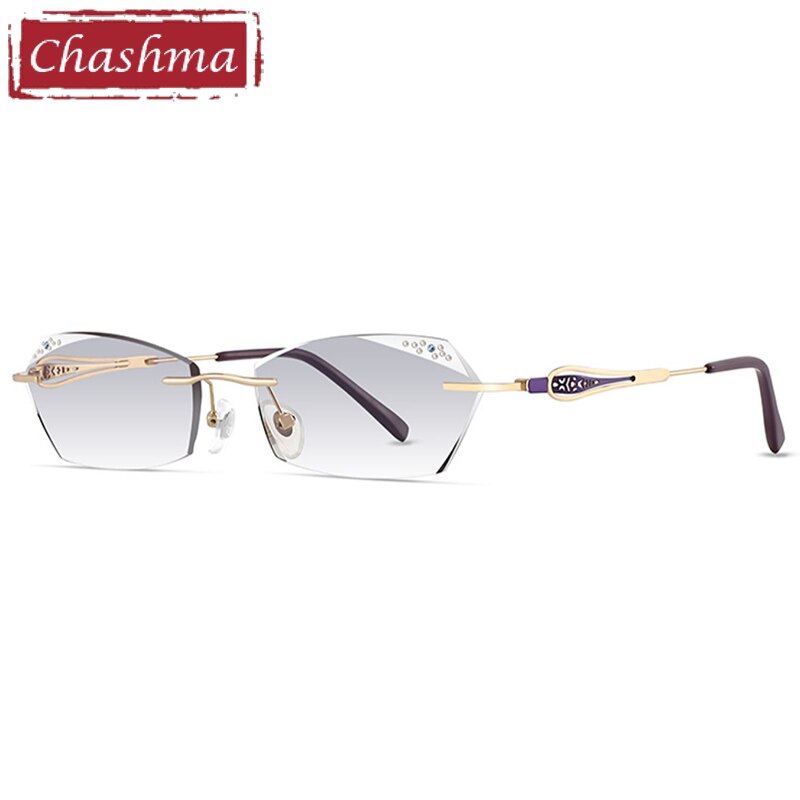 Chashma Rimless Eyeglasses Titanium Female Eye Gla... – Grandado