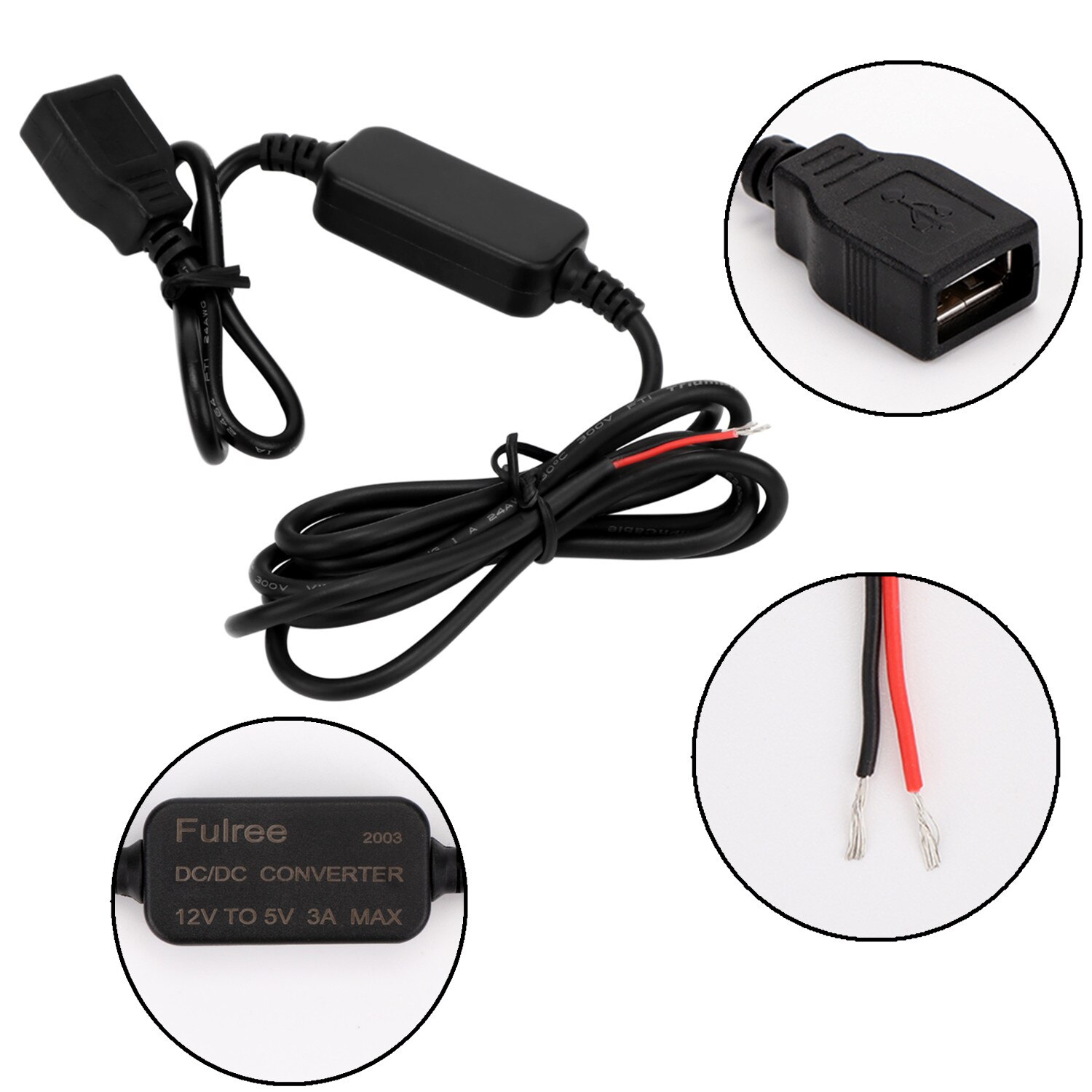 15W Voltage Usb Adapter 1 Pc Black 12 V Naar 5 V C... – Grandado