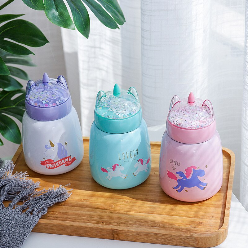 Sød enhjørning termokande 300ml rustfrit stål vacu... – Vicedeal