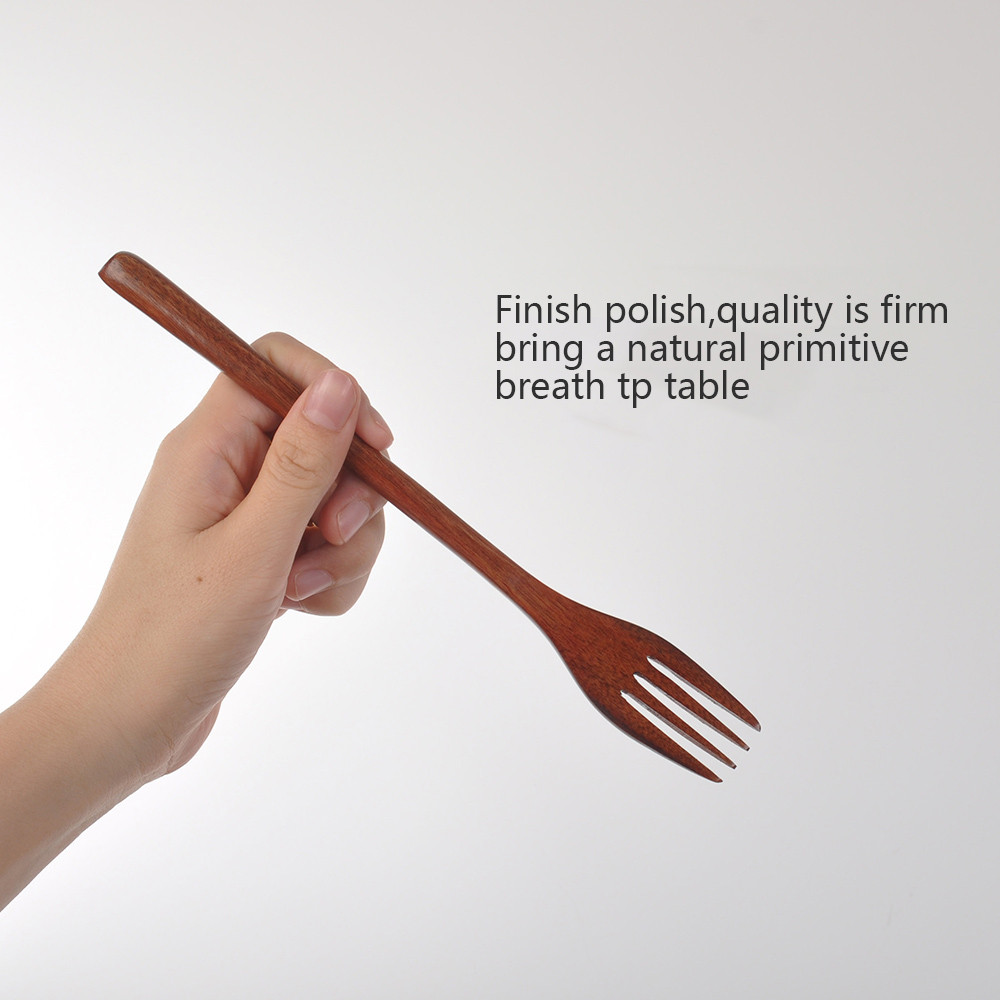 Wooden Spoon Fork Bamboo Kitchen Cooking Utensil T... – Vicedeal