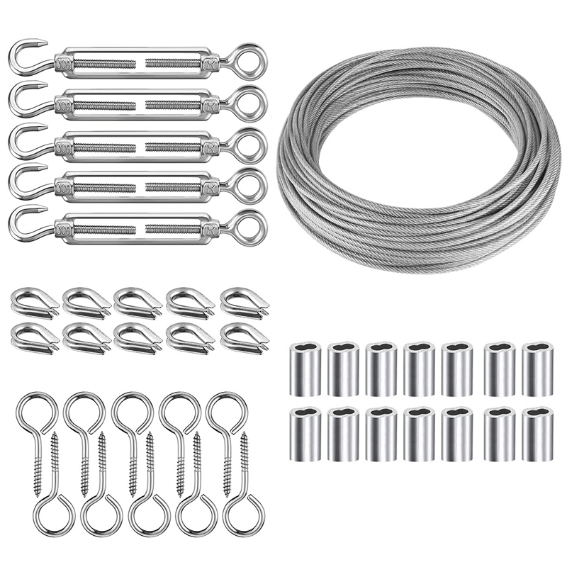 40PCS Wire Rope Cable Hooks Cord Hanging Kit with ... – Grandado