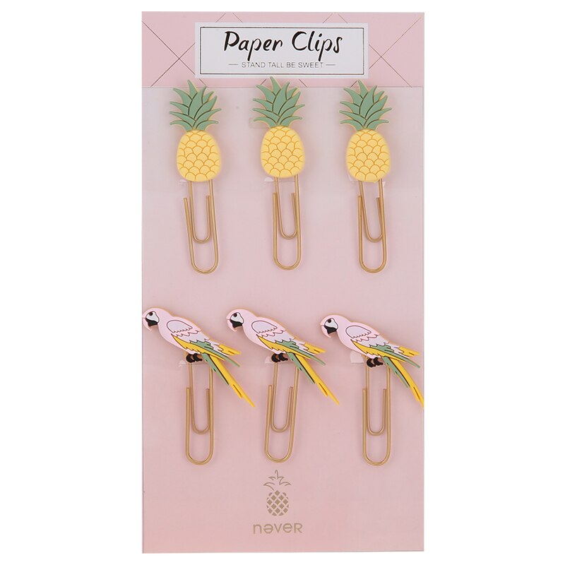 Never Pineapple Parrot Metal Paper Clip Bookmark S... – Grandado