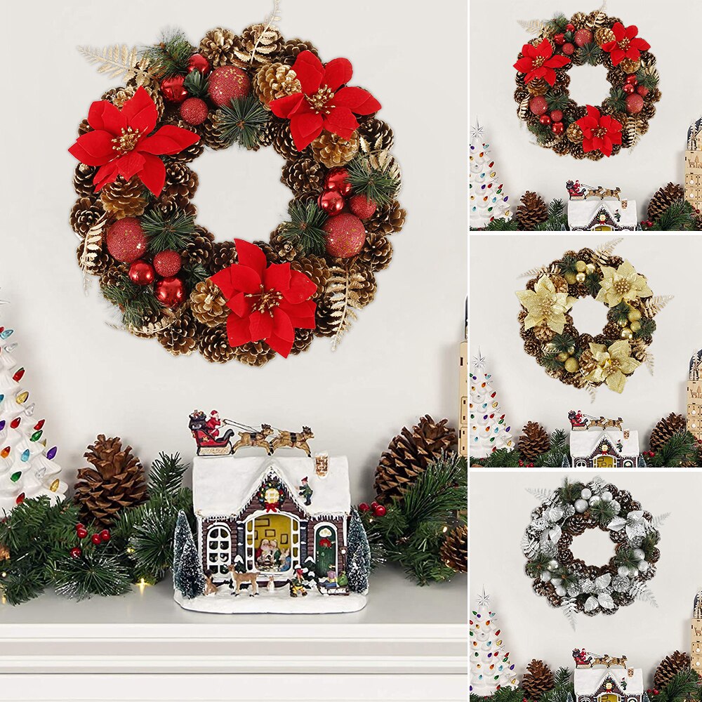 Christmas Garland Wall Hanging Christmas Wreath De... – Grandado