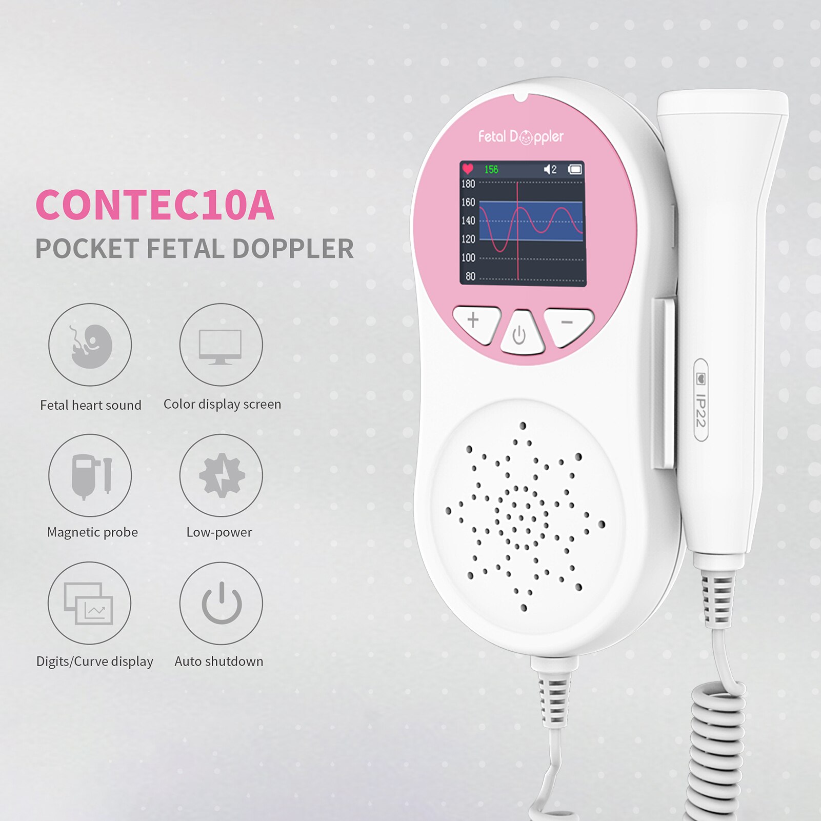 CONTEC Baby Monitor Fetal Doppler 3MHz Probe Baby ... – Vicedeal