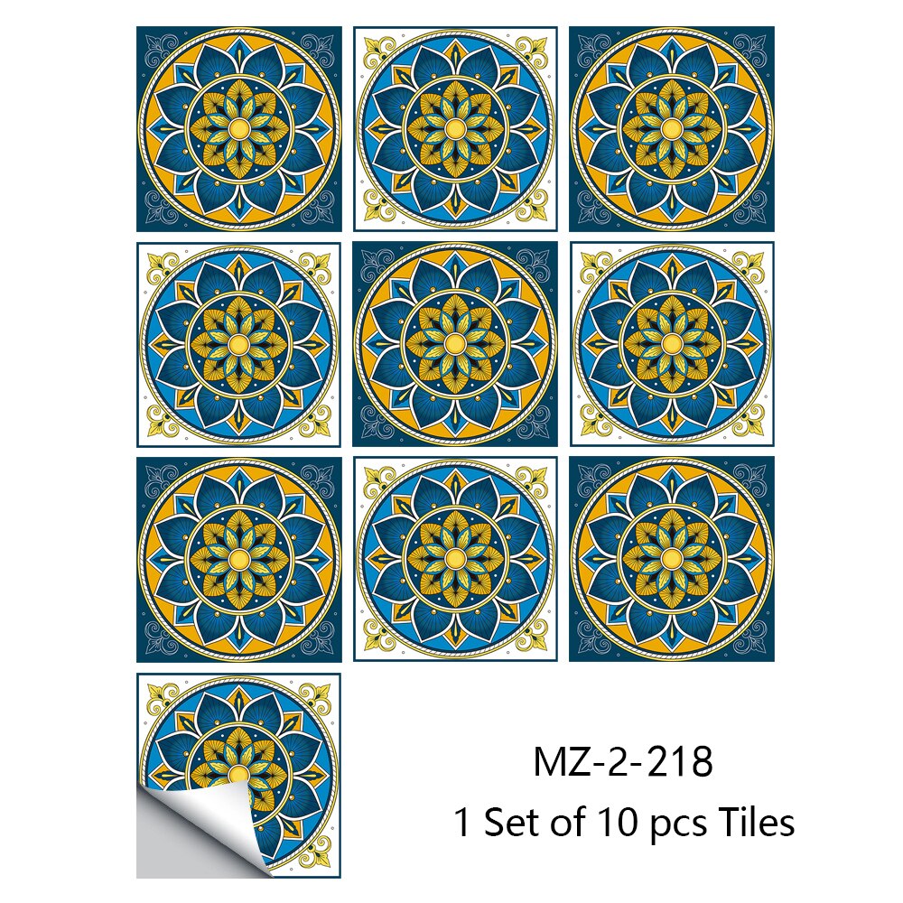 10pcs/lot Colorful Mandala Style Hard Tiles Wall S... – Vicedeal
