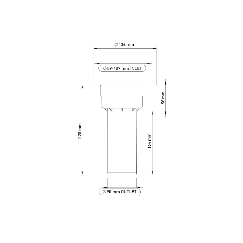 CONCEALED CISTERN Ø90*220 MM WASTE WATER OUTLET PI... – Grandado