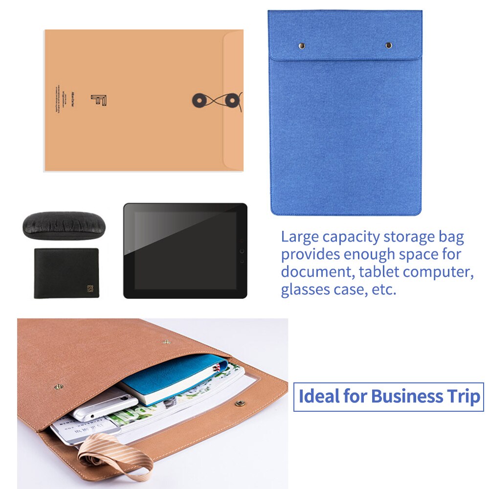 PU Leather Portfolio A4 File Pouch Document Bag Co... – Vicedeal