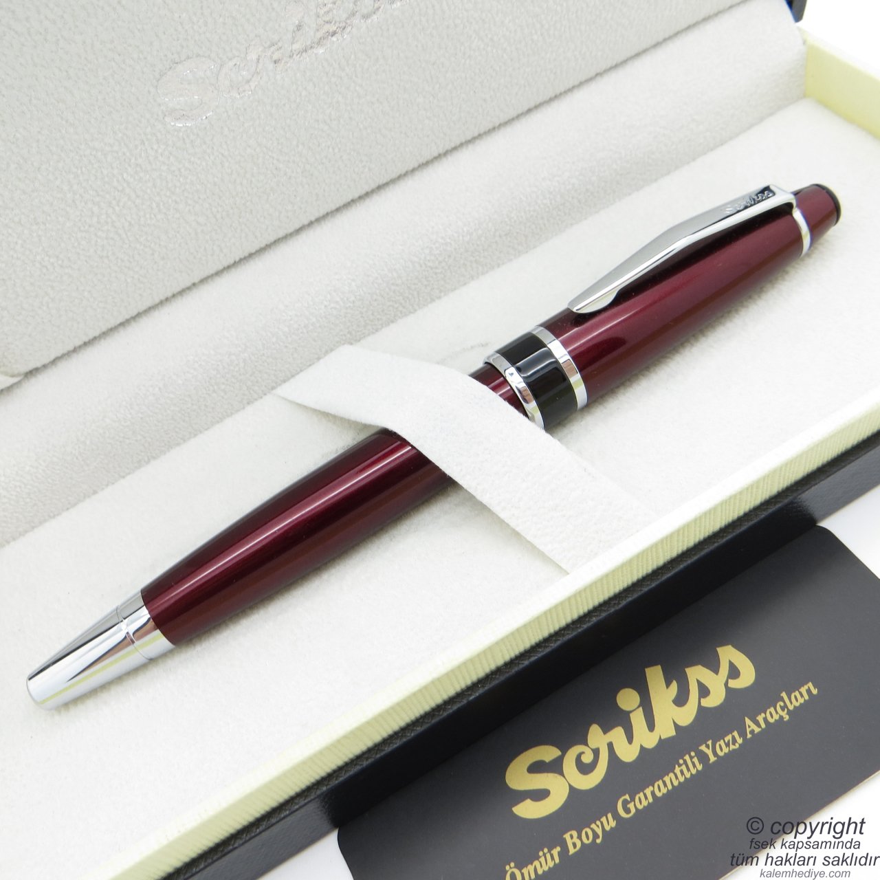 Scrikss 63 Burgundy Roller Pen | Scrikss Pen | İsm... – Grandado