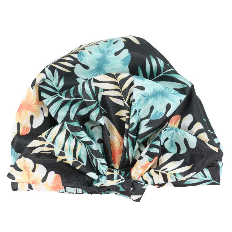Waterproof Shower Cap Elastic Bow Print Flower Nig... – Grandado
