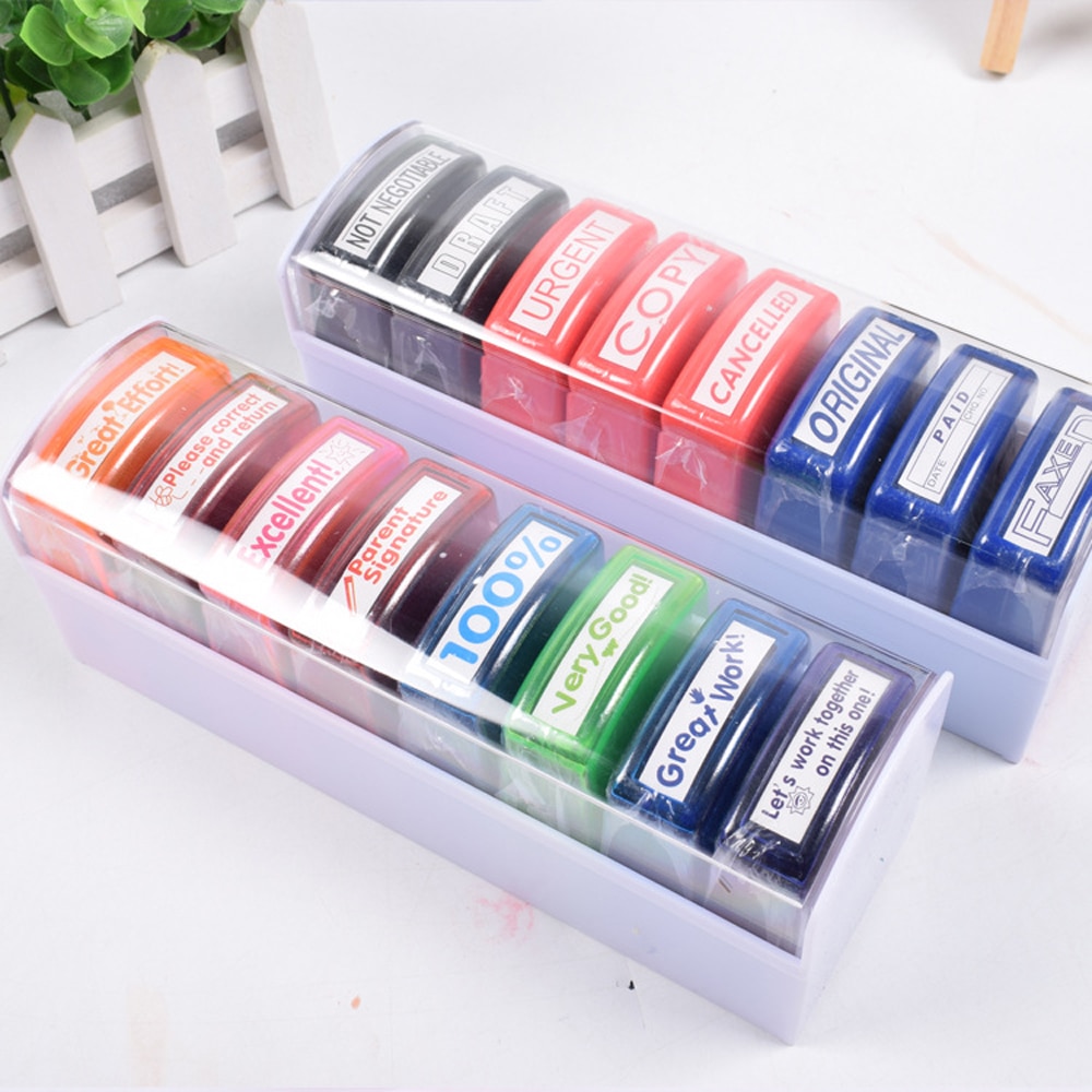 8 kinds of Teacher Comments Colorful Ink Pad Stamp... – Vicedeal