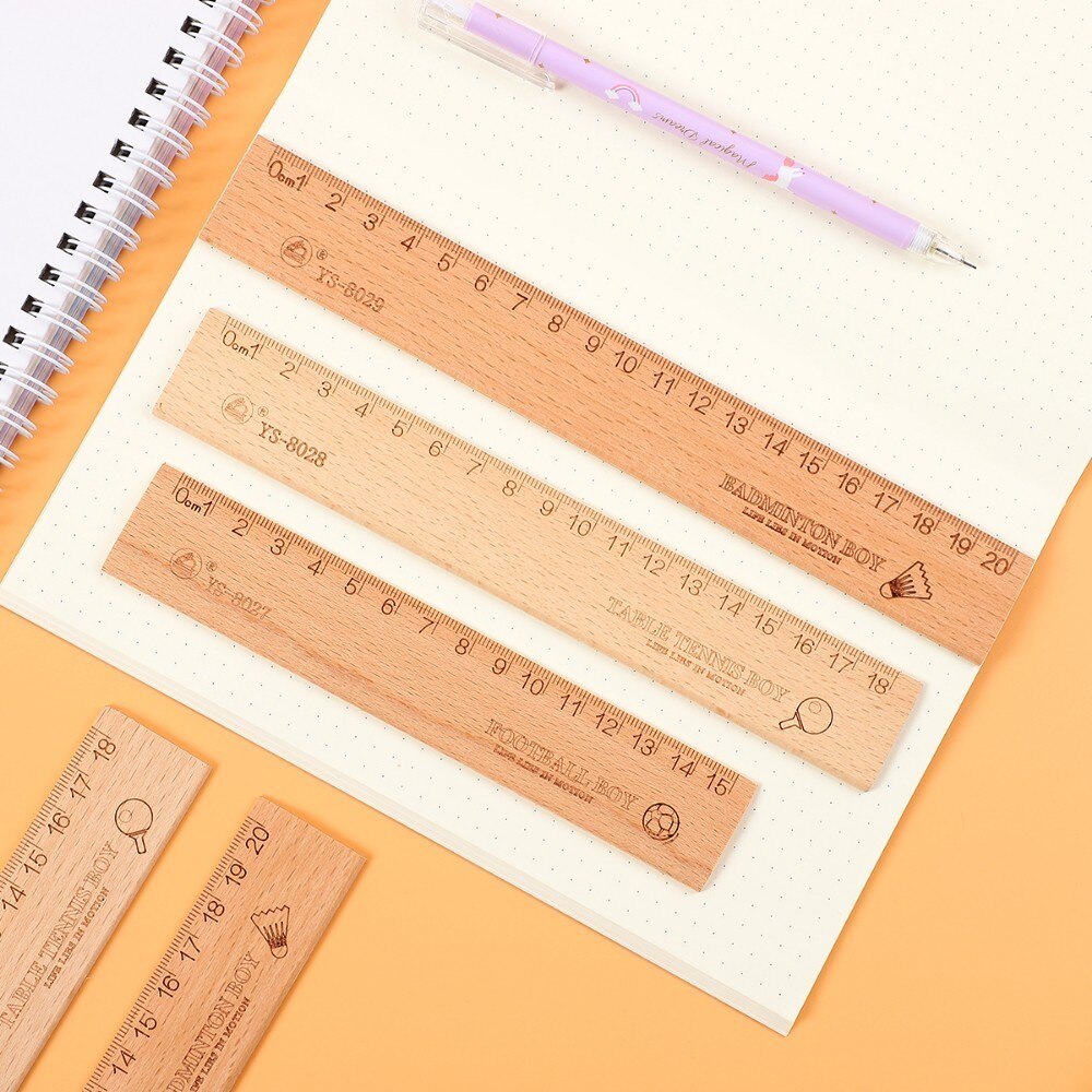 1PC Simple 15cm 18cm 20cm Wooden Ruler Metric Rule... – Vicedeal